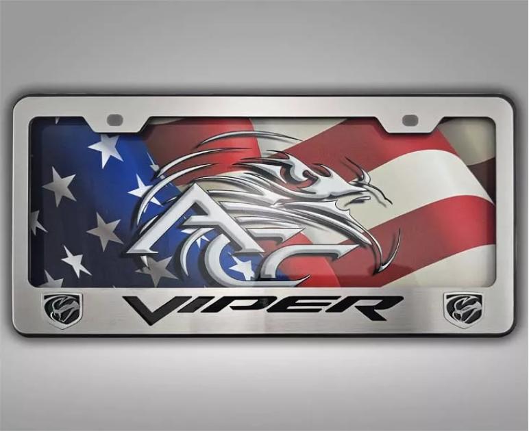 American Car Craft Dodge Viper Gen 5 Tag Frame VIPER Font Stryker Logo ...