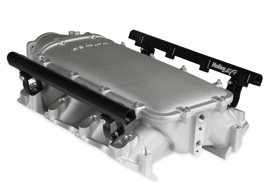 Holley EFI Holley Ultra Lo-Ram Manifold Kit Single Injector- Satin, GM ...