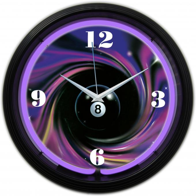 Neonetics Neon Clocks, 8 Ball Swirl Neon Clock | Moparts