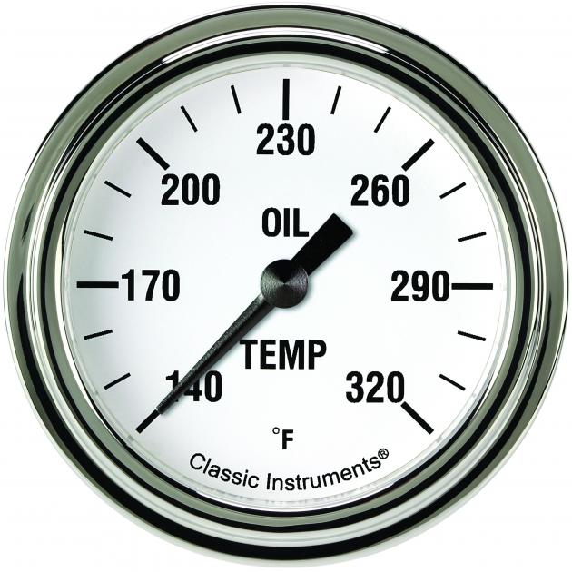Classic Instruments White Hot 2 5/8" Oil Temperature Gauge WH328SLF ...