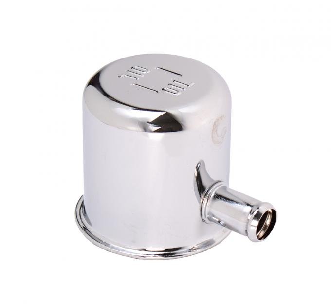 AMD Oil Filler Breather Cap, Tall w/ 1 Hose Outlet, Chrome, 68-69 Mopar ...