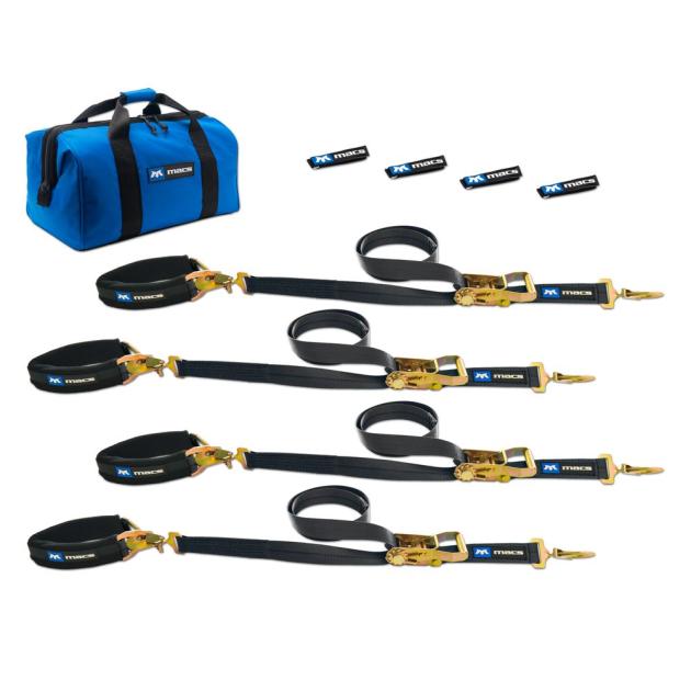 Race Ramps 2 x 6 Pro Pack Premium Tie-Down Strap Kit with 24 Axle Strap ...