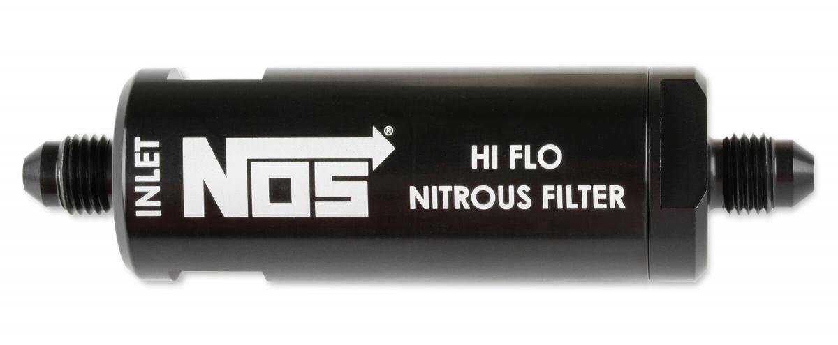 NOS in-Line Hi-Flow Nitrous Filter, 4AN, Black 15555NOS | Moparts